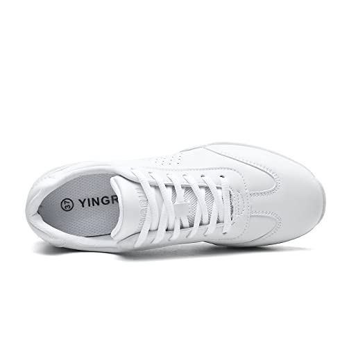 ZVC Cheer Shoes Girls White Cheerleading Shoes for Women Cheer Sneakers Youth Kids