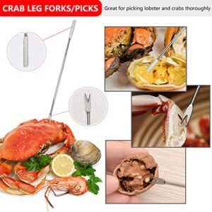 Seafood Tools Set Includes 2 Crab Crackers 2 Seafood Fork 2 Lobster Crackers 2 Seafood Scissors -Nutcracker Set（9 Piece ）