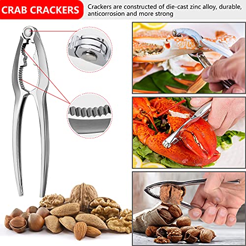 Seafood Tools Set Includes 2 Crab Crackers 2 Seafood Fork 2 Lobster Crackers 2 Seafood Scissors -Nutcracker Set（9 Piece ）