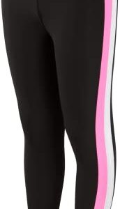 New Balance Girls' Legging Set - 4 Piece Short Sleeve T-Shirt and Leggings Set (7-16), Size 7-8, Black/Pink