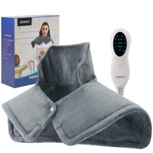 weighted heating pad for neck and shoulders, jkmax 2lb large neck heating pad for neck shoulder pain, 10 heat settings, 3 timer settings auto-off, gifts for women men mom dad 17"x23"