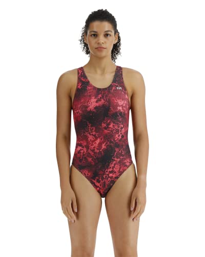 TYR Women's Standard Durafast Lite Maxfit Swimsuit, Diploria Red, 36