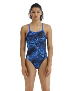 tyr women's standard durafast lite diamondfit swimsuit, diploria blue, 38