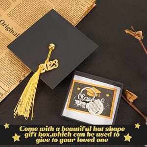 6 Sets Graduation Gifts Inspirational Grad Keychain for Her Him Graduate Key Chain with Class of 2023 Card Grad Box for High School College Graduate Students