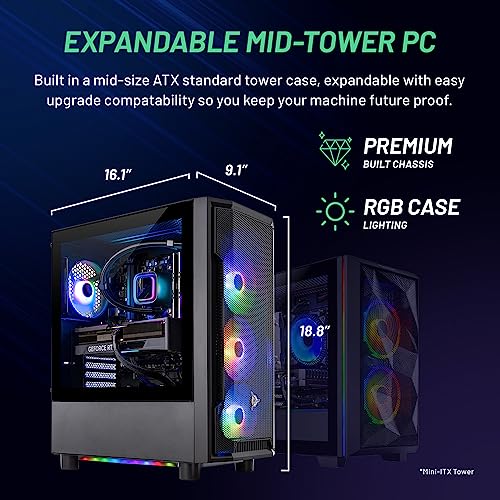 Skytech Gaming Shadow Gaming PC Desktop – AMD Ryzen 7 5700X 3.4 GHz, NVIDIA RTX 3060, 1TB NVME SSD, 16GB DDR4 RAM 3200, 600W Gold PSU, 11AC Wi-Fi, Windows 11 Home 64-bit