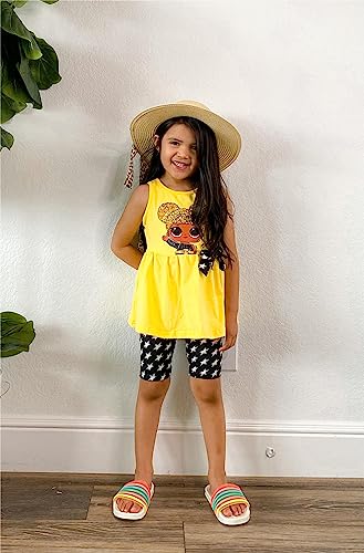 L.O.L. Surprise! Girls A-Line Sleeveless Dress Shorts Set Girls Holiday Outfits 2pcs Girls Yellow Dress 7-8 Years