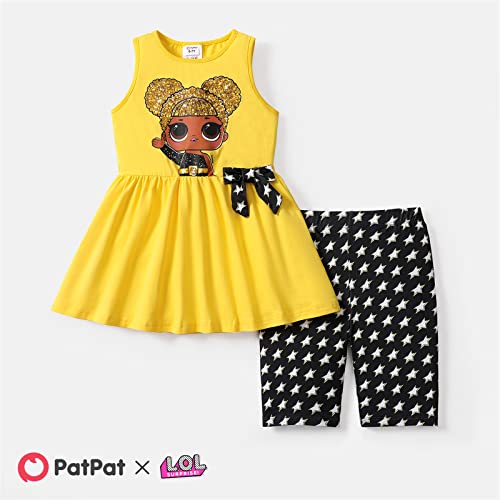 L.O.L. Surprise! Girls A-Line Sleeveless Dress Shorts Set Girls Holiday Outfits 2pcs Girls Yellow Dress 7-8 Years