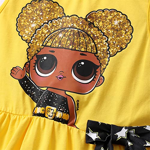 L.O.L. Surprise! Girls A-Line Sleeveless Dress Shorts Set Girls Holiday Outfits 2pcs Girls Yellow Dress 7-8 Years