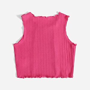 SOLY HUX Girls Colorblock & Floral Print Ribbed Knit Tank Top Cute Clothes Fashion 2023 White and Pink 10Y