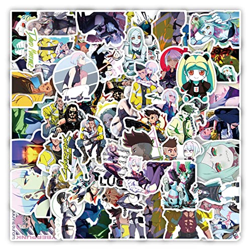 Cyberpunk: Edgerunners Sticker 50pcs Cool Stickers for Computers Laptop Skateboard Stickers for Teens Adults Laptop Skateboard Guitar Luggage Vinyl Decal Stickers Packs (Cyberpunk: Edgerunners)