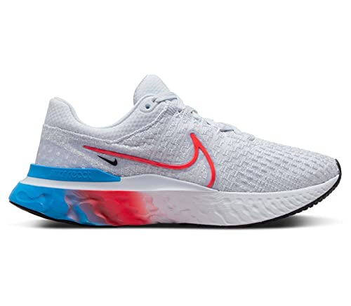 Nike React Infinity Run Flyknit 3 Women's Road Running Shoes (us_Footwear_Size_System, Adult, Women, Numeric, Medium, Numeric_7), Grey/Red/Blue