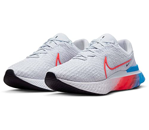 Nike React Infinity Run Flyknit 3 Women's Road Running Shoes (us_Footwear_Size_System, Adult, Women, Numeric, Medium, Numeric_7), Grey/Red/Blue