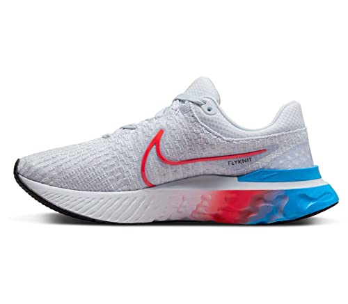 Nike React Infinity Run Flyknit 3 Women's Road Running Shoes (us_Footwear_Size_System, Adult, Women, Numeric, Medium, Numeric_7), Grey/Red/Blue