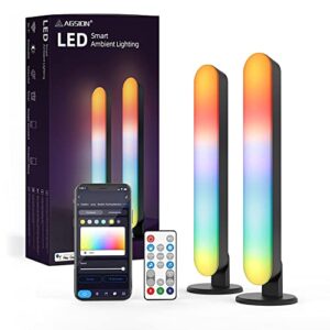 smart led light bars 2 pcs, light bar dimmable color changing with music sync, ambient lighting compatible with alexa and google assistant, gaming lights with wifi app