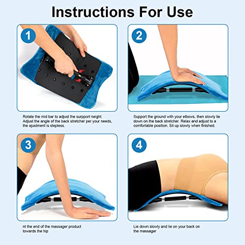 Back Stretcher with Detachable Heating Pad, Multi-Level Adjustable Timing Heat Therapy Back Cracker for Upper & Lower Back Pain Relief for Herniated Disc, Sciatica, Scoliosis