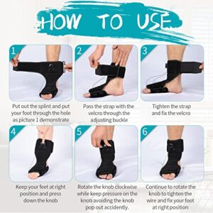 Plantar Fasciitis Night Splint with Rotating Knob System for Plantar Fasciitis Relief Plantar Fasciitis Socks Fascia Stretcher for Achilles Tendonitis Relief Plantar Fasciitis Brace Foot Drop