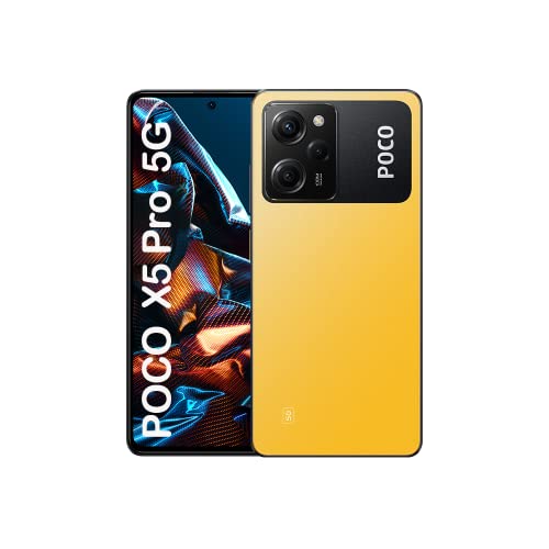 Xiaomi Poco X5 PRO 5G + 4G Volte Global Unlocked 256GB + 8GB GSM 6.67" 108 mp Triple Camera (ONLY Tmobile Mint Tello USA Market) + (Car Fast Car 51W Charger Bundle) (Yellow)