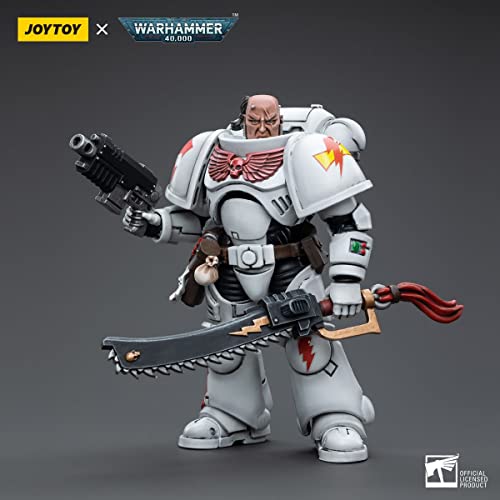 JoyToy 1/18 Warhammer 40,000 White Scars Squad Assault lntercesso Ba Tsendbaater Acton Figiure