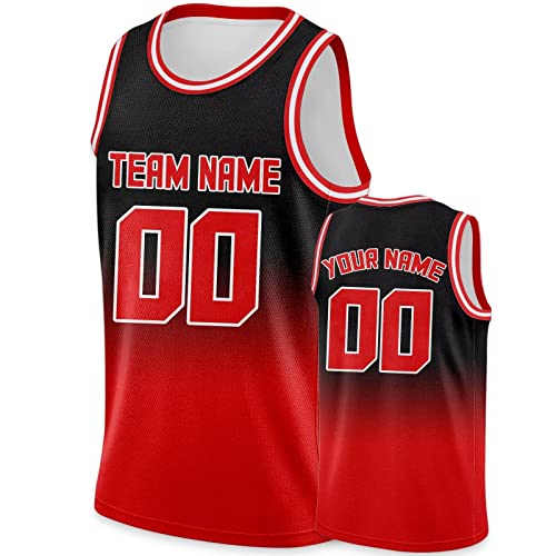 Custom College Basketball Jersey Personanlized University Sports Uniform Team Name Number for Youth Men Red Black