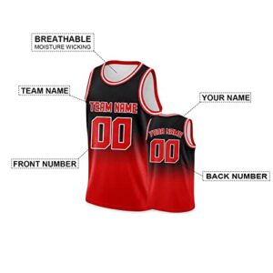 Custom College Basketball Jersey Personanlized University Sports Uniform Team Name Number for Youth Men Red Black