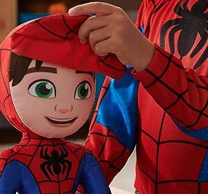 Spidey and His Amazing Friends Marvel’s Feature Plush Spidey Secret Hero Reveal - 16” Plush with Sounds - Toys for Kids Ages 3 + - Superhero Toys for Kids 3 and Up