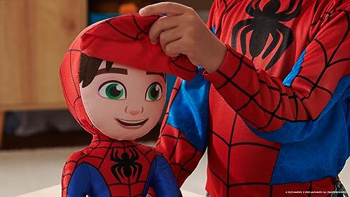 Spidey and His Amazing Friends Marvel’s Feature Plush Spidey Secret Hero Reveal - 16” Plush with Sounds - Toys for Kids Ages 3 + - Superhero Toys for Kids 3 and Up