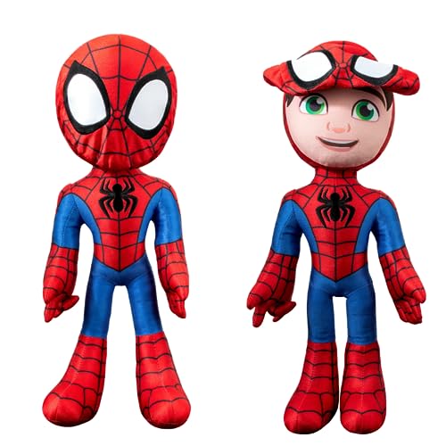 Spidey and His Amazing Friends Marvel’s Feature Plush Spidey Secret Hero Reveal - 16” Plush with Sounds - Toys for Kids Ages 3 + - Superhero Toys for Kids 3 and Up