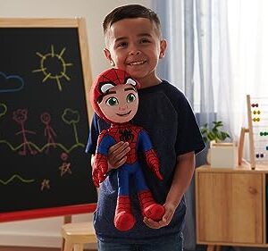 Spidey and His Amazing Friends Marvel’s Feature Plush Spidey Secret Hero Reveal - 16” Plush with Sounds - Toys for Kids Ages 3 + - Superhero Toys for Kids 3 and Up