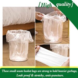 Hommaly 1.2 Gallon 240 pcs Small Clear Trash Bags, Strong Garbage Bags, Bathroom Trash Can Bin Liners Unscented, Mini Plastic Bags for Office, Waste Basket Liner, Fit 3,4.5,6 Liters, 0.5,0.8,1,1.2 Gal