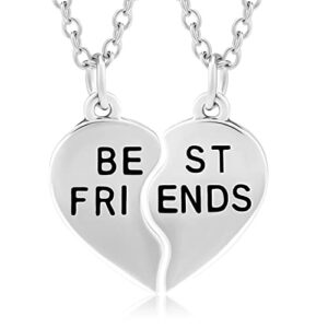 bonjoulry best friend friendship bff necklaces for 2 girls, heart preppy matching necklace for couples womens trendy best friends forever personalized necklaces bff gifts