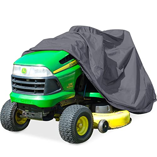 XYZCTEM Riding Lawn Mower Cover,Tractor Cover Fits Decks up to 54", Heavy Duty 420D Polyester Oxford Waterproof,Durable, UV, Water Resistant Covers for Your Rider Garden Tractor(Grey,72"L x 54"W x 46"H)