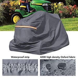 XYZCTEM Riding Lawn Mower Cover,Tractor Cover Fits Decks up to 54", Heavy Duty 420D Polyester Oxford Waterproof,Durable, UV, Water Resistant Covers for Your Rider Garden Tractor(Grey,72"L x 54"W x 46"H)