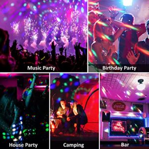 Disco Lights for Parties Multi Colour Mini Disco Ball Light Portable LED Home Disco Lights Sound Activated DJ Lights, 2-Pack USB Rechargeable Disco Lights for Kids, Car, DJ, Party, Bar, Christmas