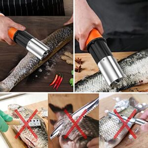 Electric Fish Scaler, Handheld Electric Scraping Fish Scales Machine with Extra Cutter Head, Efficient Fish Scale Removal Tools Powerful IPX7 Waterproof Rechargeable Portable Cordless Fish Scaler