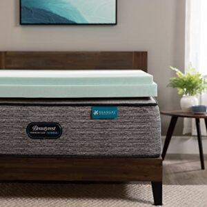 Beautyrest Thermagel Deluxe Cooling Pressure-Relieving Memory Foam Mattress Topper, Queen, 2-Inch, Blue