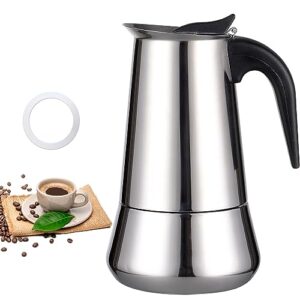 ditosh stovetop espresso maker stainless steel moka pot espresso maker percolator italian coffee maker capable moka coffee machine cafe percolator maker for home & camping-4cup