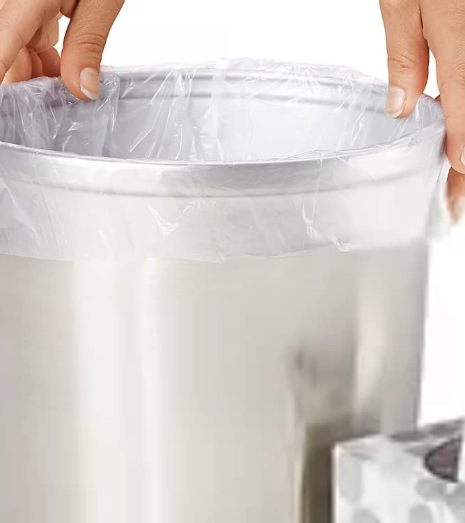 4 Gallon Trash Bags - 150 Small Mini Garbage Bags | Clear Waste Basket Trash Bags | Bulk Plastic Bathroom Trash Can Liners