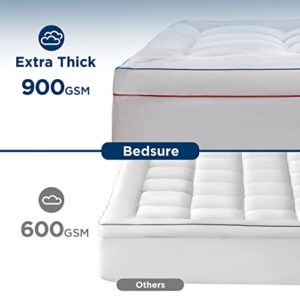 Bedsure Mattress Topper Full Size - Extra Thick Cooling Mattress Pad Cover with 8-21" Deep Pocket, Plush Soft Pillow Top Bed Topper for Back Pain, Overfilled Down Alternative Filling, White