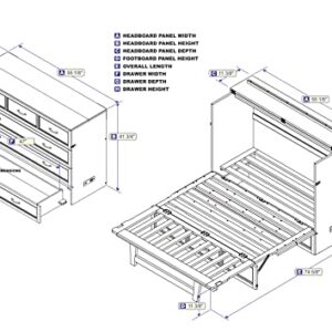 AFI,Northfield Murphy Bed Chest, Full, Driftwood