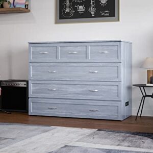 AFI,Northfield Murphy Bed Chest, Full, Driftwood