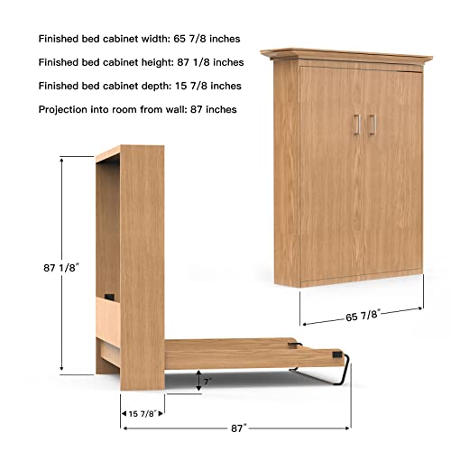 ROOMTEC Queen Murphy Bed Hardware Kit,Vertical,Alloy Steel, Black