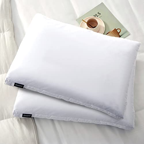 Beautyrest Microfiber Medium Firm 2-Inch Gusset Feather 2 Pack Bed Pillows, King (U.S. Standard), White 2 Count