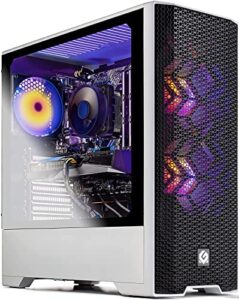 skytech gaming blaze gaming pc desktop – amd ryzen 5 5600g 3.9 ghz, nvidia rtx 3060, 500gb nvme ssd, 16gb ddr4 ram 3200, 600w gold psu, 11ac wi-fi, windows 11 home 64-bit