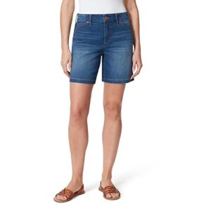 bandolino women's amalia classic high rise 6" jean short, ojai