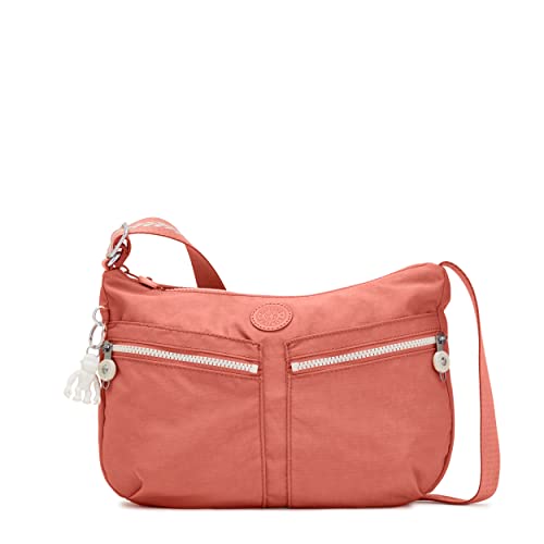 Kipling Women’s Izellah Crossbody, Super Light Everyday Purse, Nylon Shoulder Bag, Vintage Pink