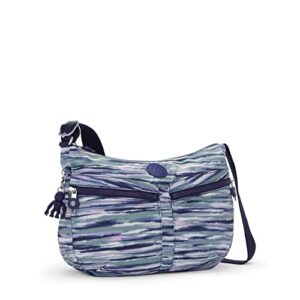 Kipling Women’s Izellah Crossbody, Super Light Everyday Purse, Nylon Shoulder Bag, Brush Stripes