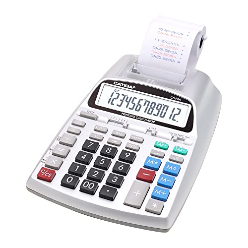 CATIGA New & Upgraded 2023 Printing Calculator Adding Machine 10 Key, Desktop Home Office Calculator with Paper Roll Print Out, Accounting Business Finance