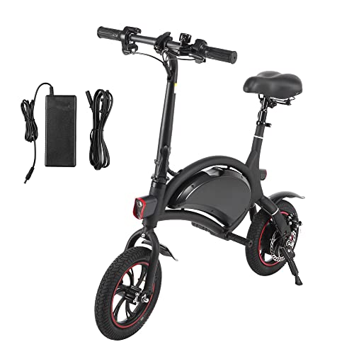 Winado Foldable Electric Bike for Adults & Teens, 12'' Wheels 250W Ebike with Rechargeable Battery & Power Display & LED Headlight & Twist Throttle for City Commuter Cycling