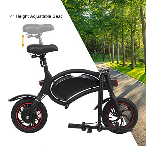 Winado Foldable Electric Bike for Adults & Teens, 12'' Wheels 250W Ebike with Rechargeable Battery & Power Display & LED Headlight & Twist Throttle for City Commuter Cycling