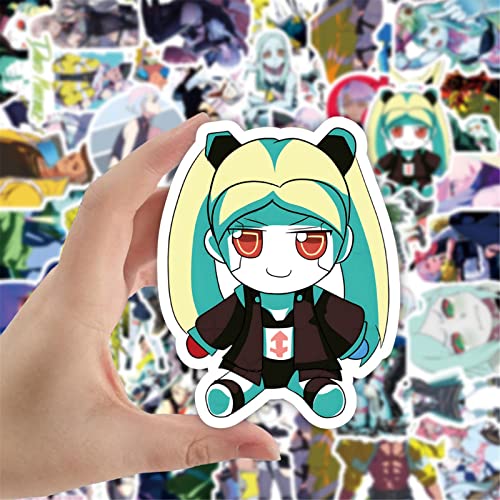 50Pcs Cyberpunk: Edgerunners Stickers Cool Manga Decal Stickers for Laptop Cellphone Water Bottle Skateboard Luggage Car Bumper (Edge Runner)